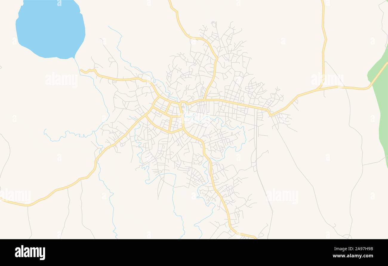 Printable street map of Kumba, Cameroon. Map template for business use ...
