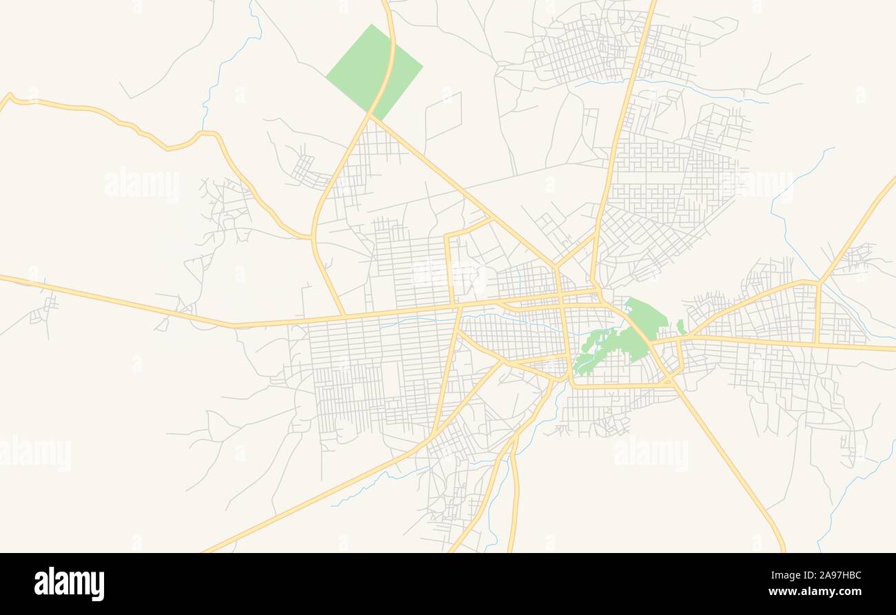 Printable street map of Sikasso, Mali. Map template for business use ...