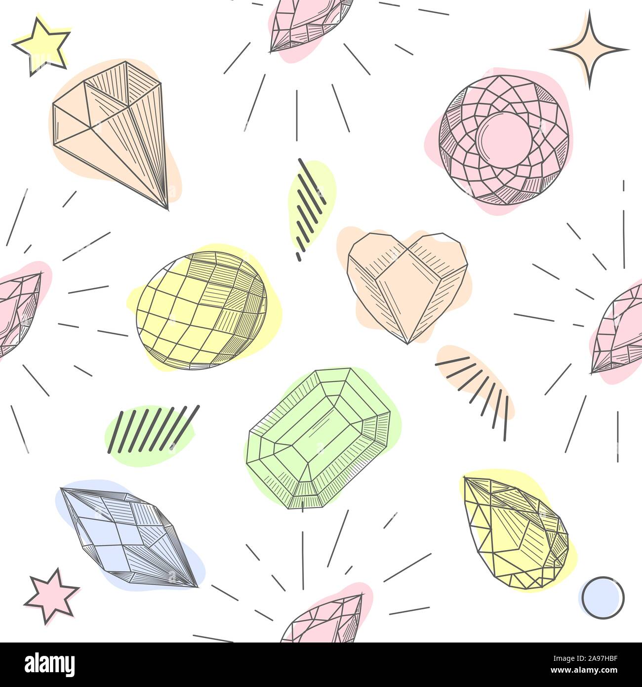 Seamless pastel diamonds pattern. Background with colorful gemstones ...