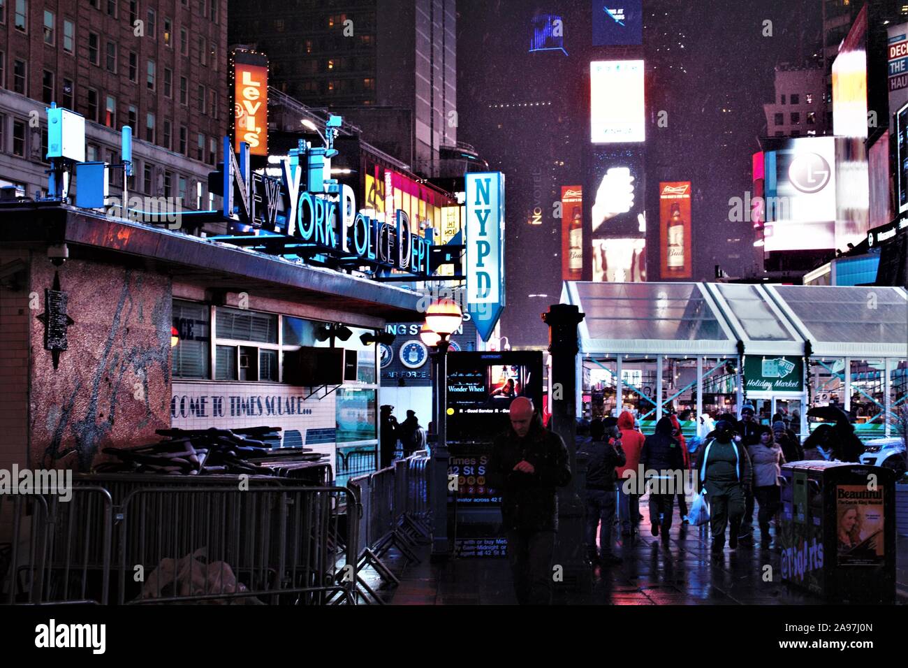 Times Square at night Stock Photo - Alamy