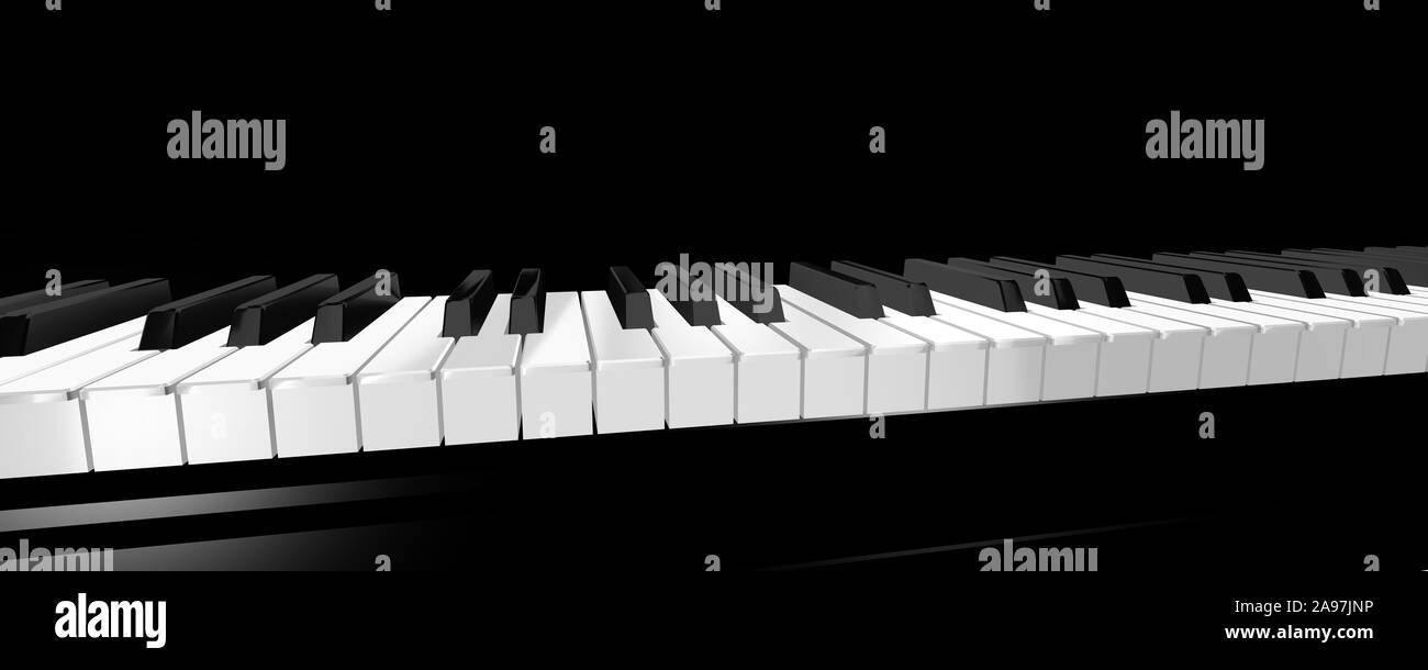 Piano keyboard on white background Stock Photo - Alamy