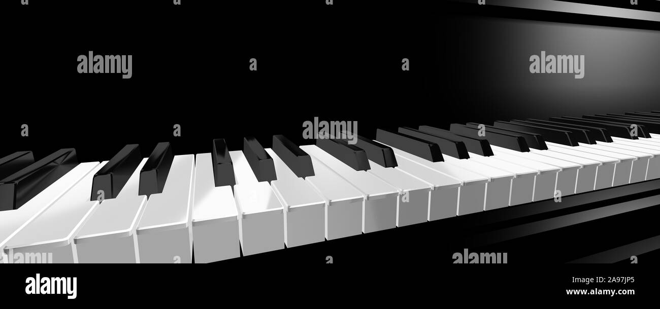 Piano keyboard on white background Stock Photo - Alamy