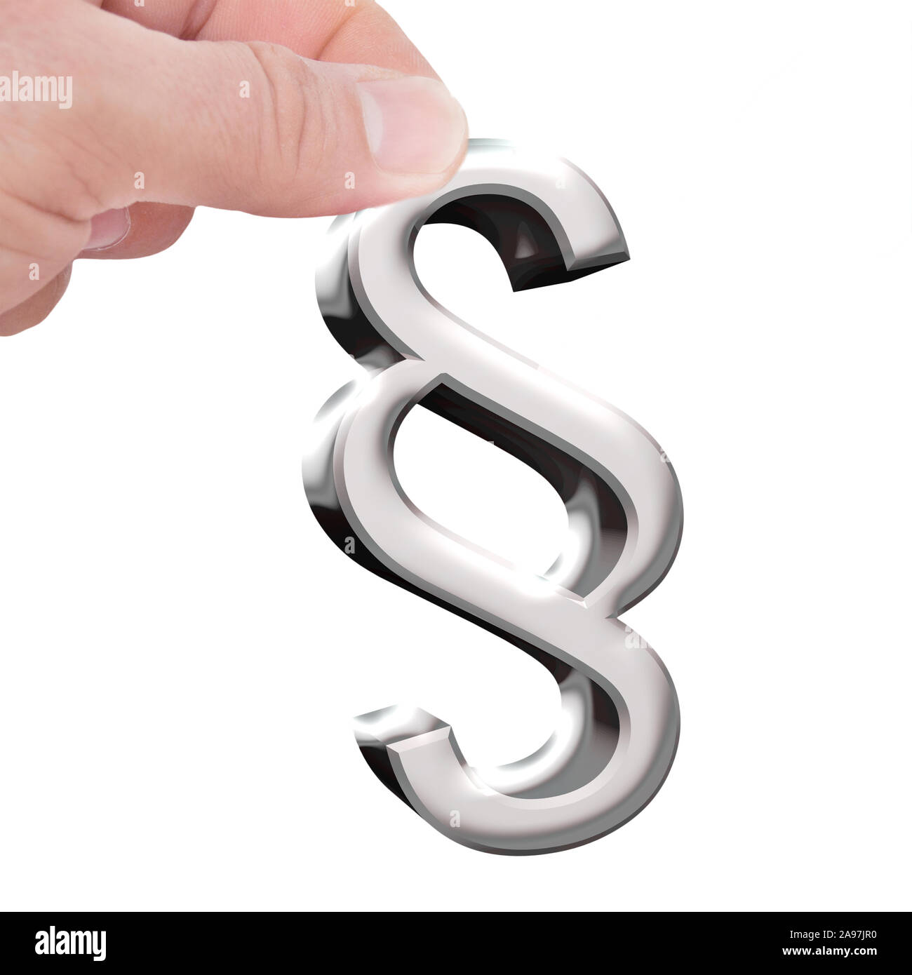Paragraph silver hand man on white background Stock Photo - Alamy
