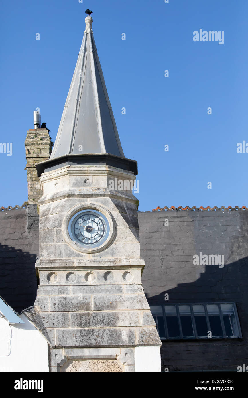 Clock tower in Port Isaac, Cornwall made famous by the TV series Doc ...