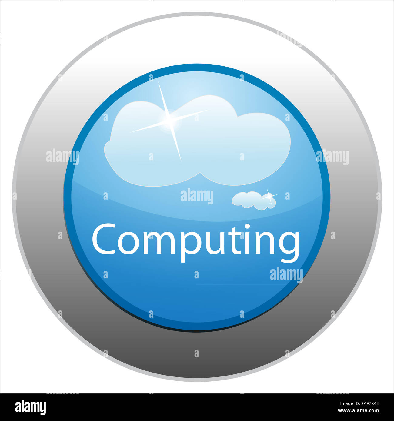 Cloud Computing button on white background Stock Photo - Alamy
