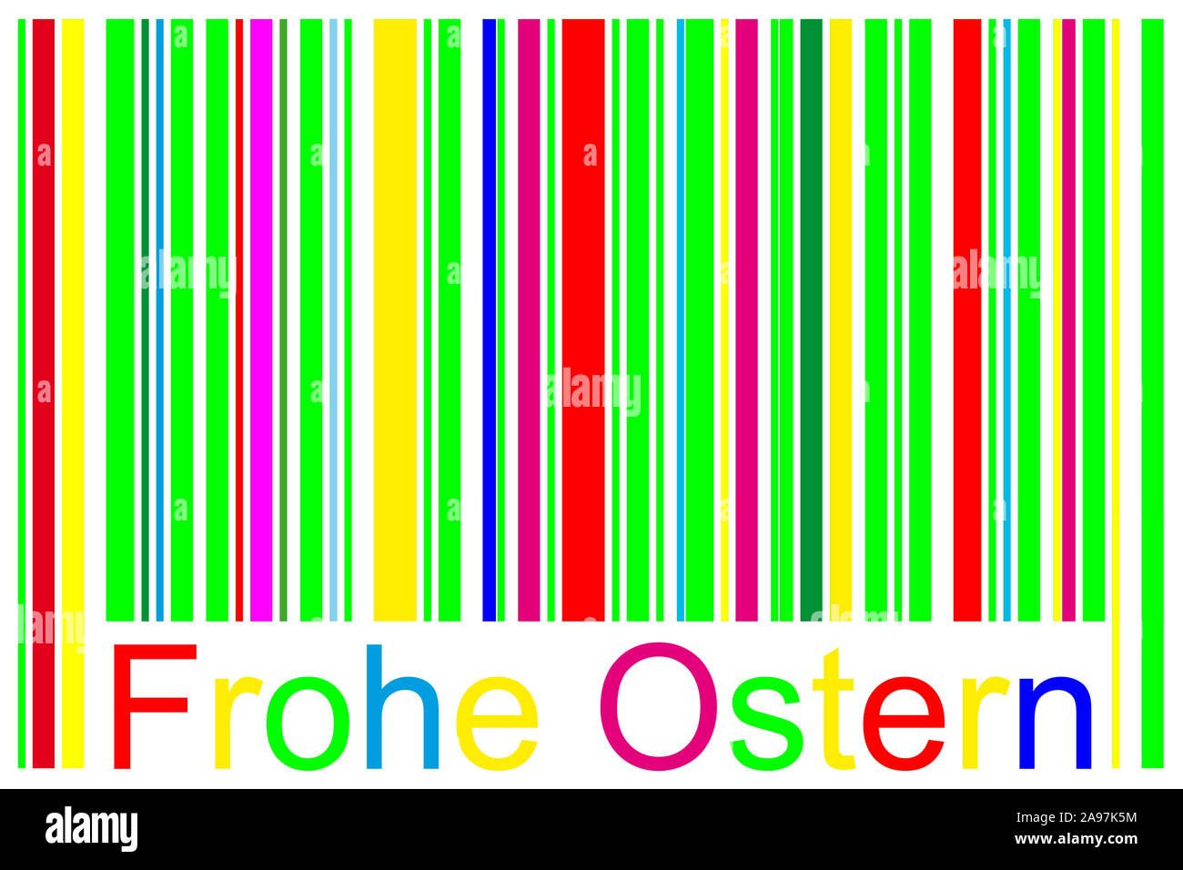 Barcode Happy Easter on white background Stock Photo - Alamy