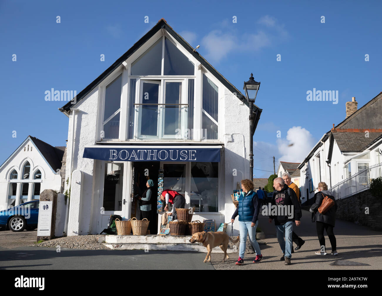 Boathouse store in Port Isaac, Cornwall made famous by the TV series ...