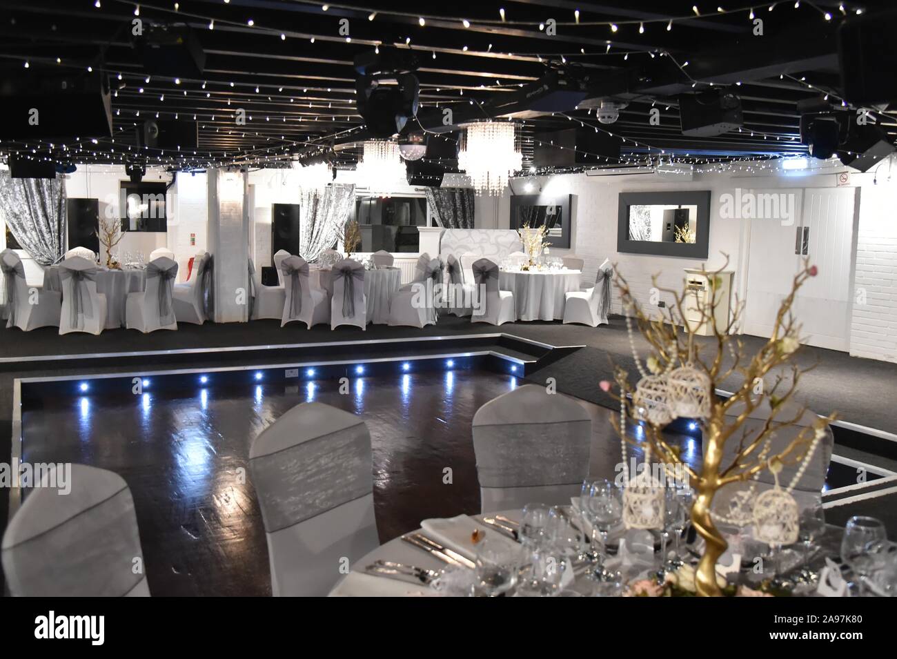 Wedding venue setup Stock Photo - Alamy