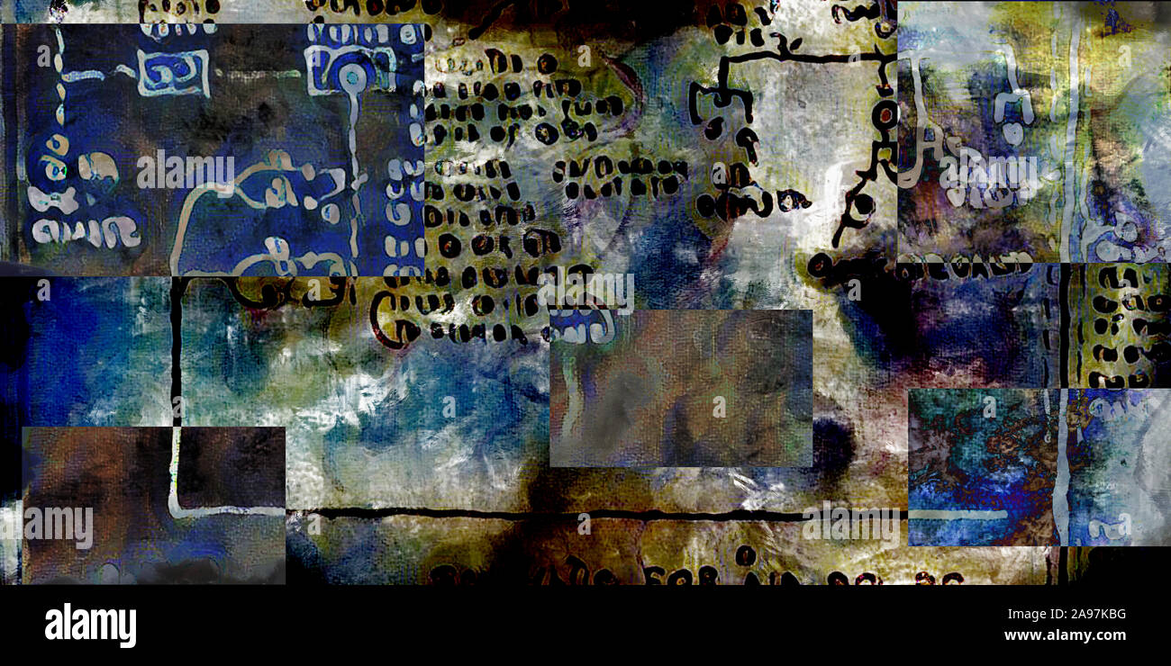 Muted Abstract Painting. Blurred symbols Stock Photo - Alamy