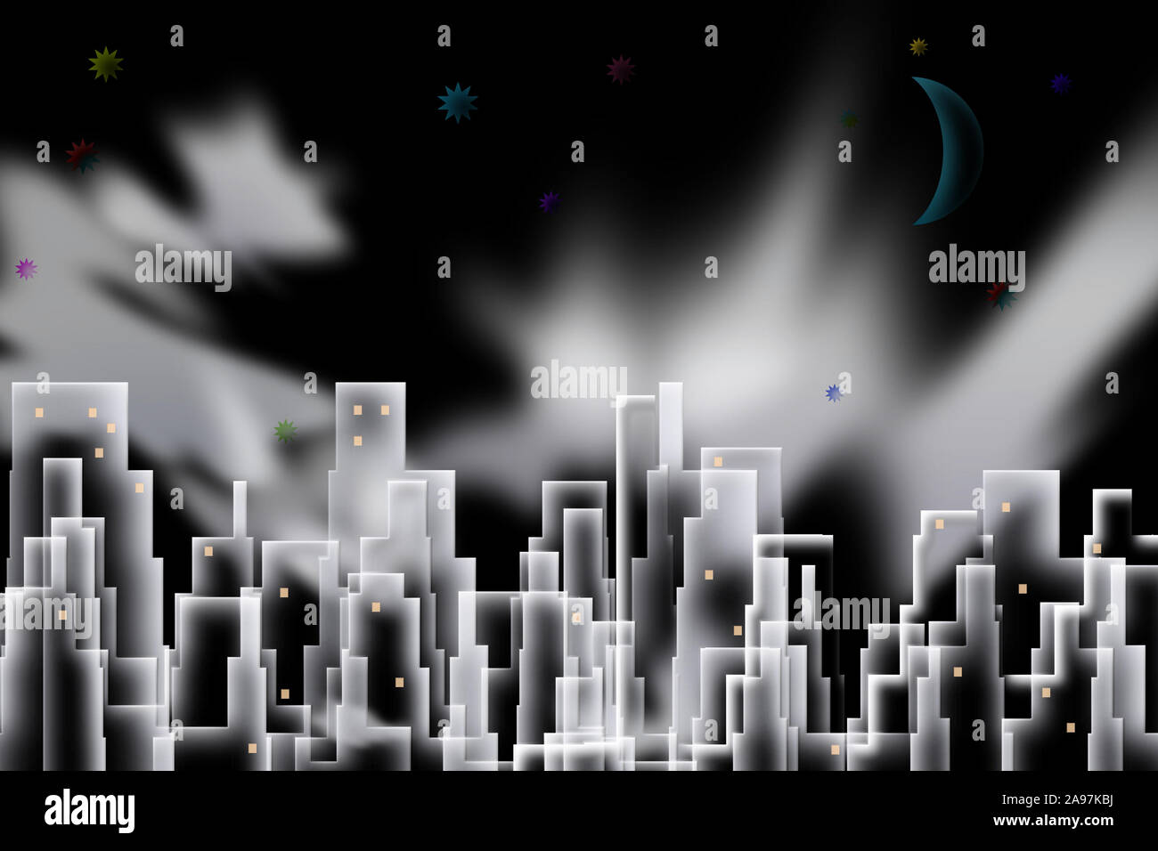 Abstract city. Night scene Stock Photo - Alamy