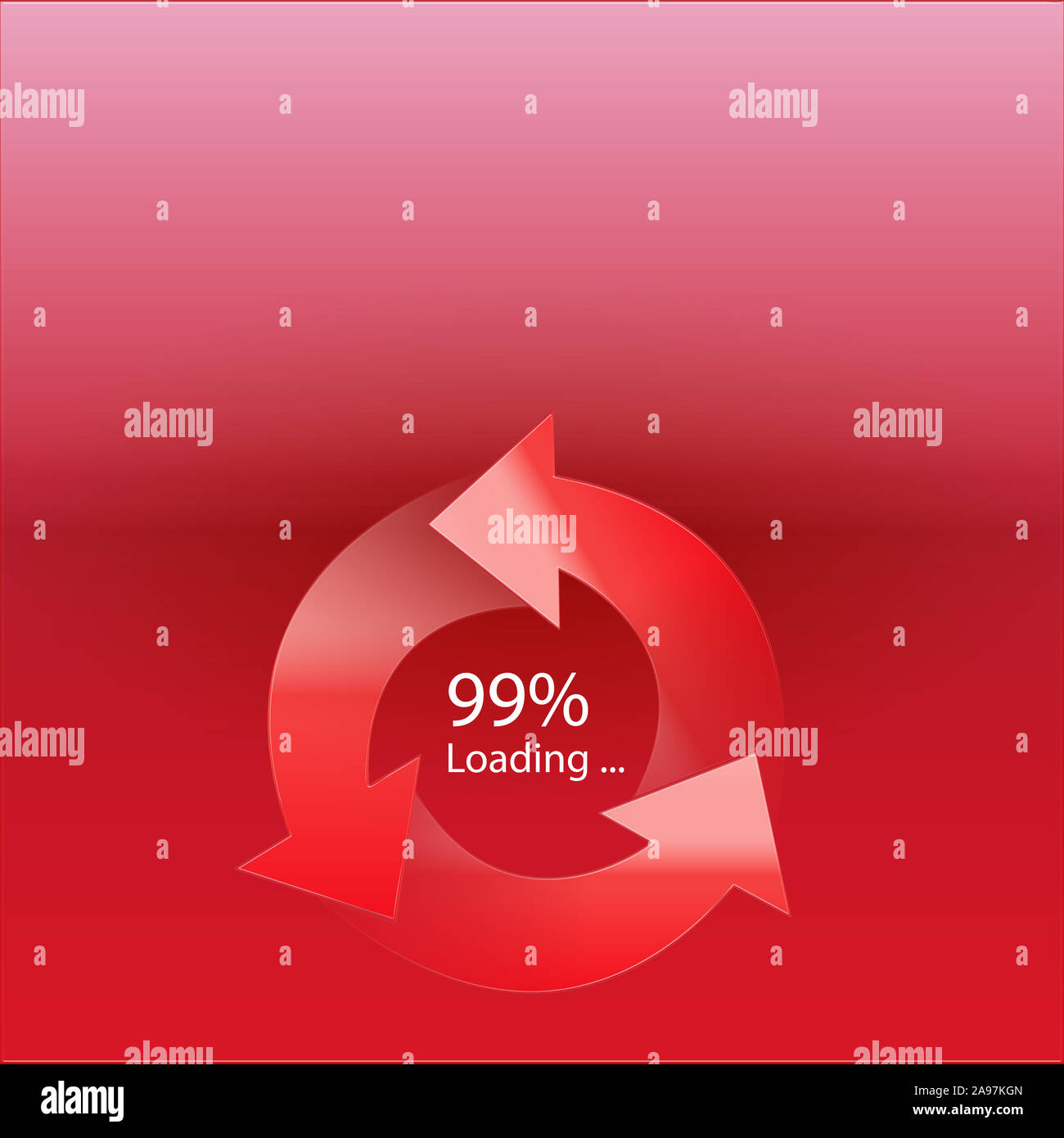 Loading 99% symbol concept on white background Stock Photo - Alamy