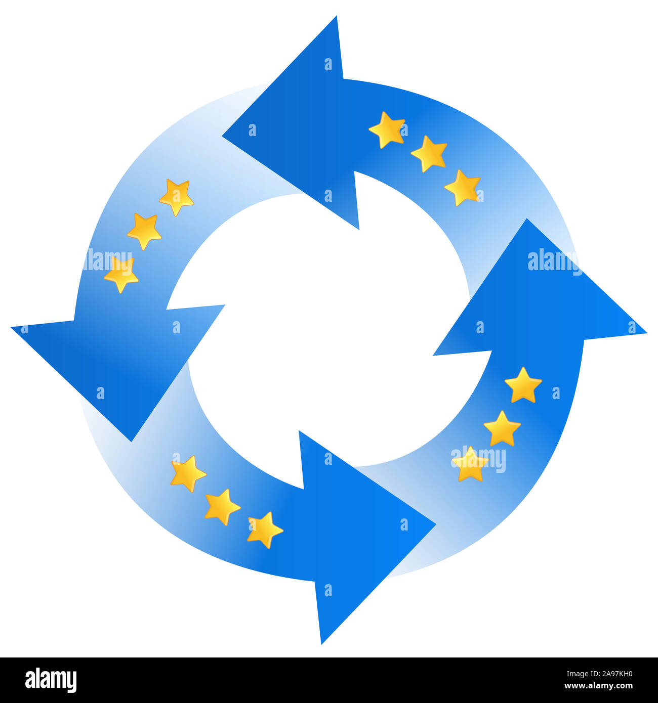 European Union cycle blue on white background Stock Photo - Alamy