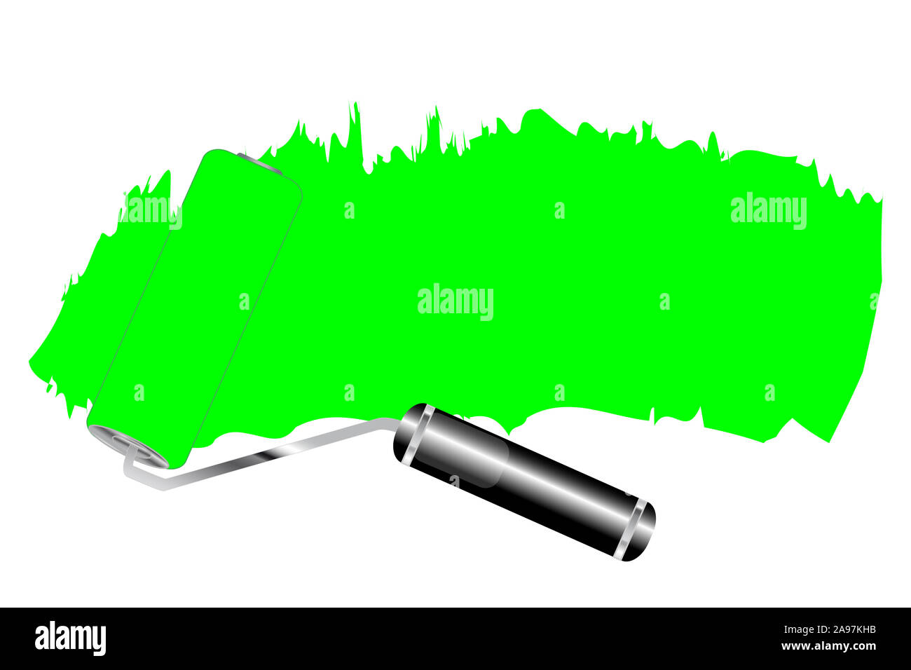 Color roll green on white background Stock Photo - Alamy