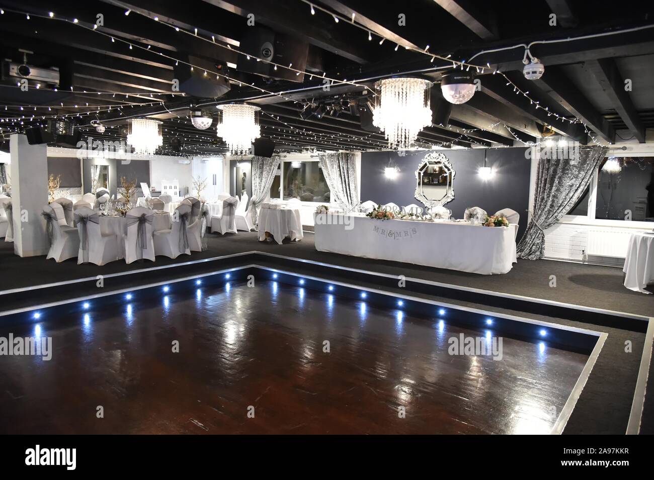 Wedding venue setup Stock Photo - Alamy