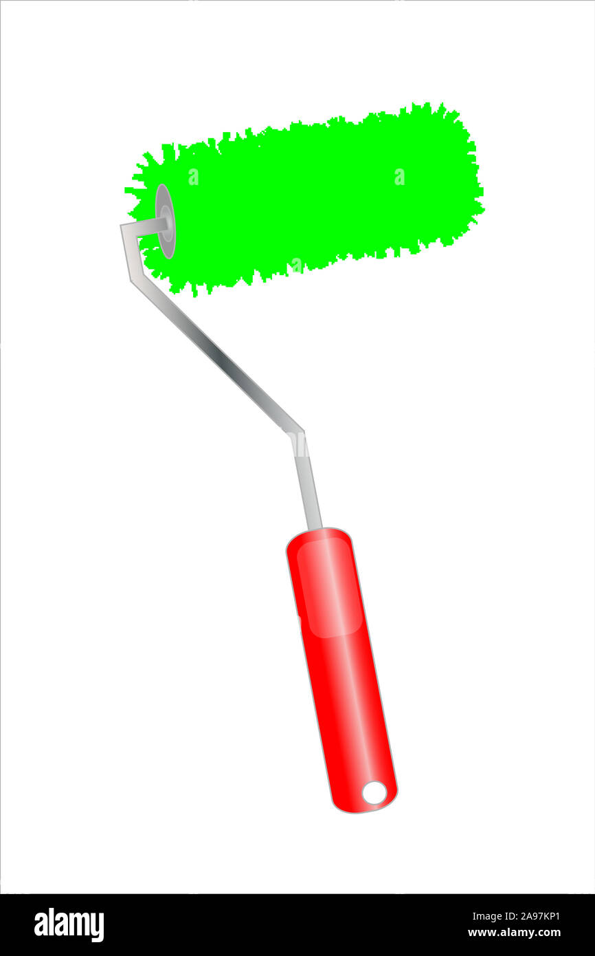 Color roll green on white background Stock Photo - Alamy