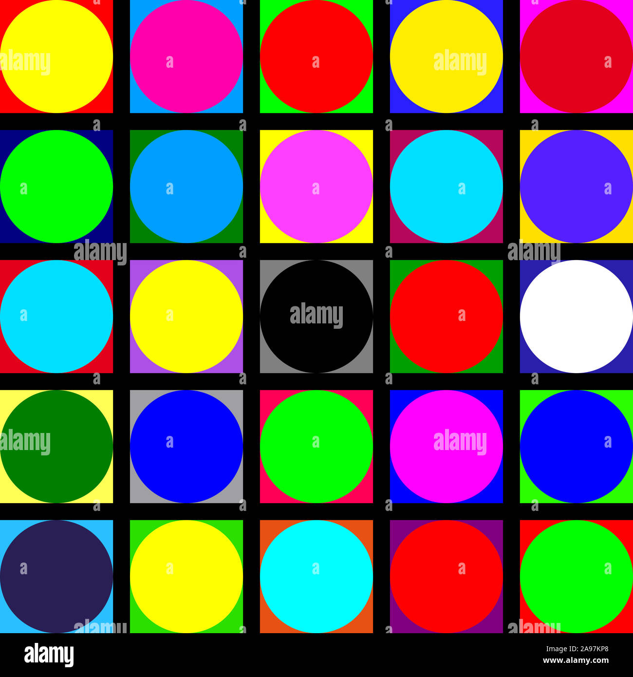 Colored collage circles frame grid on white background Stock Photo - Alamy