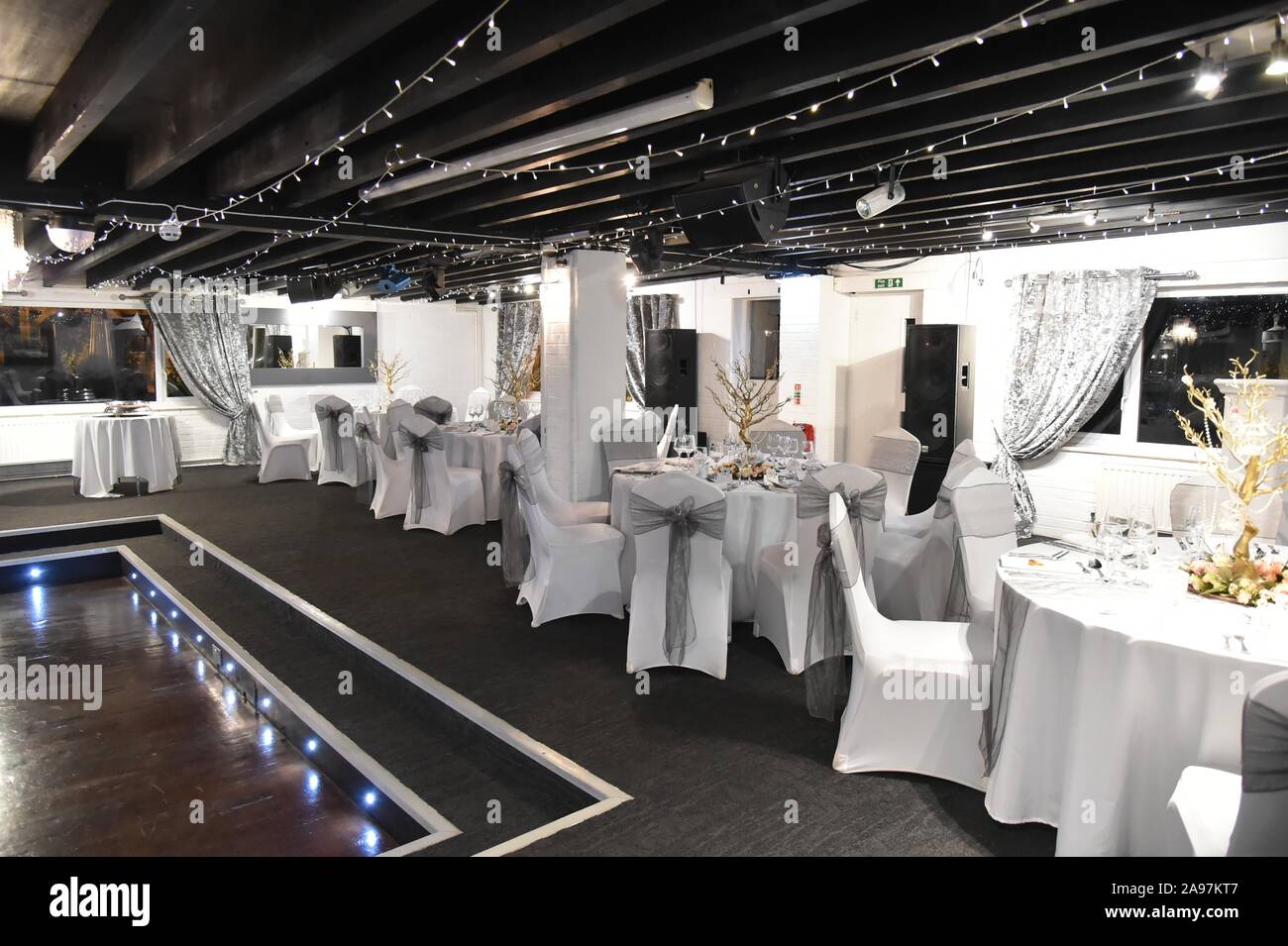 Wedding venue setup Stock Photo - Alamy