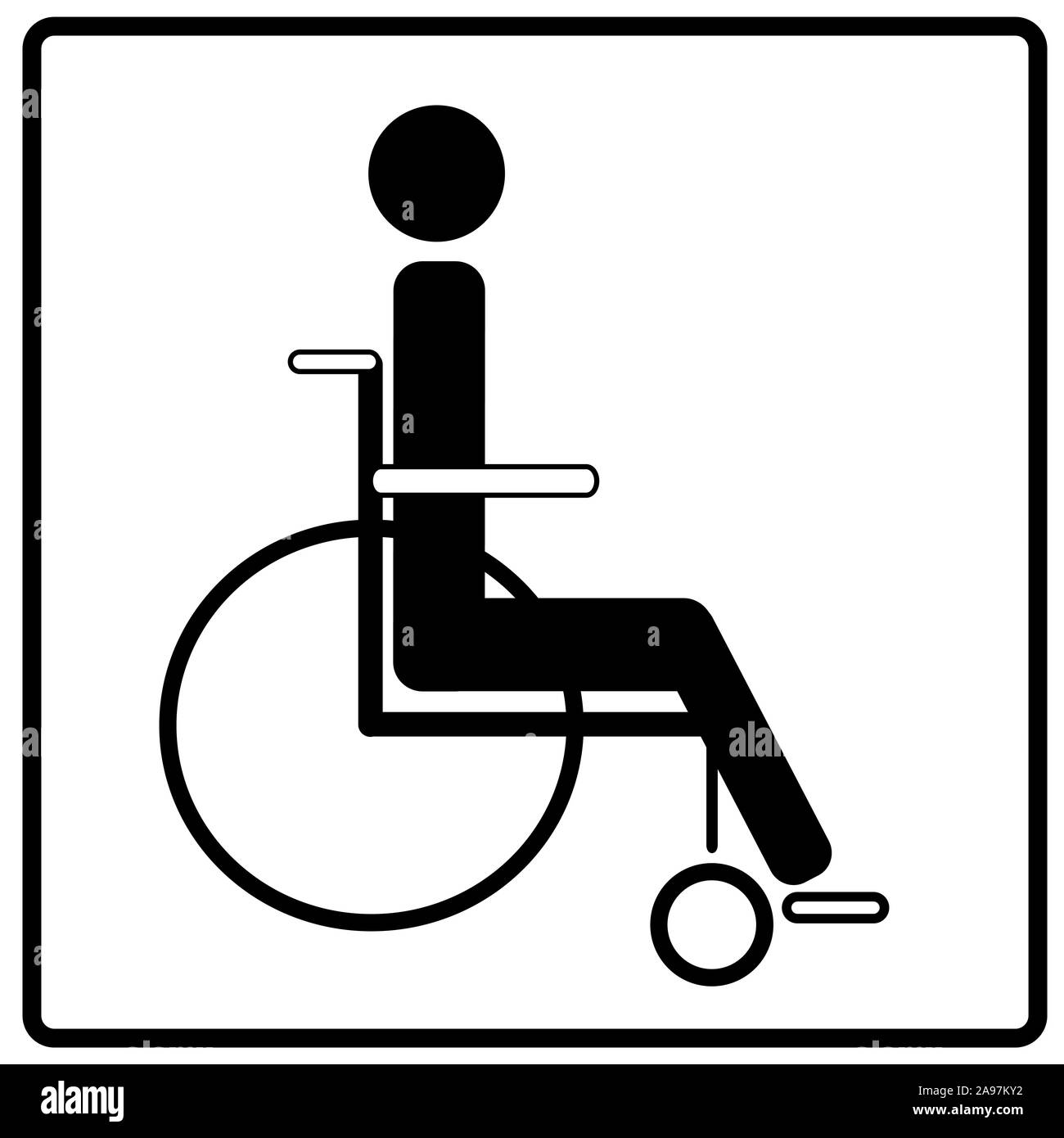 Sign wheelchair user on white background Stock Photo - Alamy