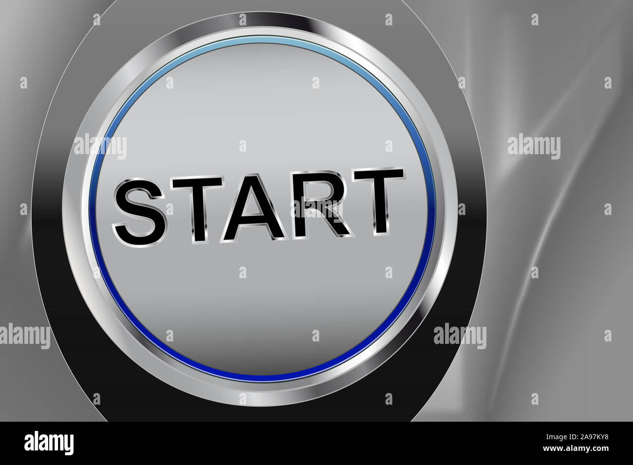 Button Start on silver background Stock Photo - Alamy