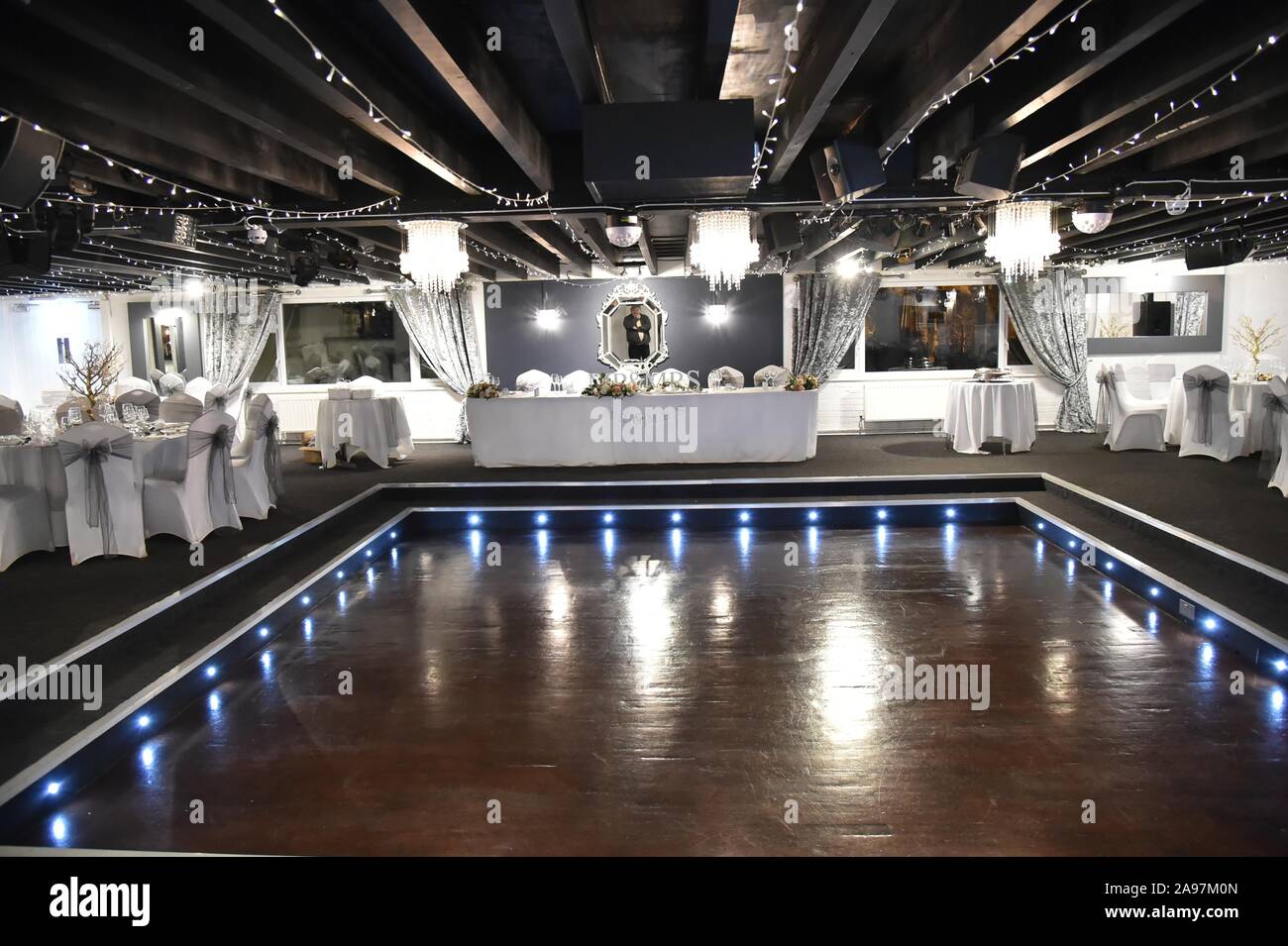 Wedding venue setup Stock Photo - Alamy