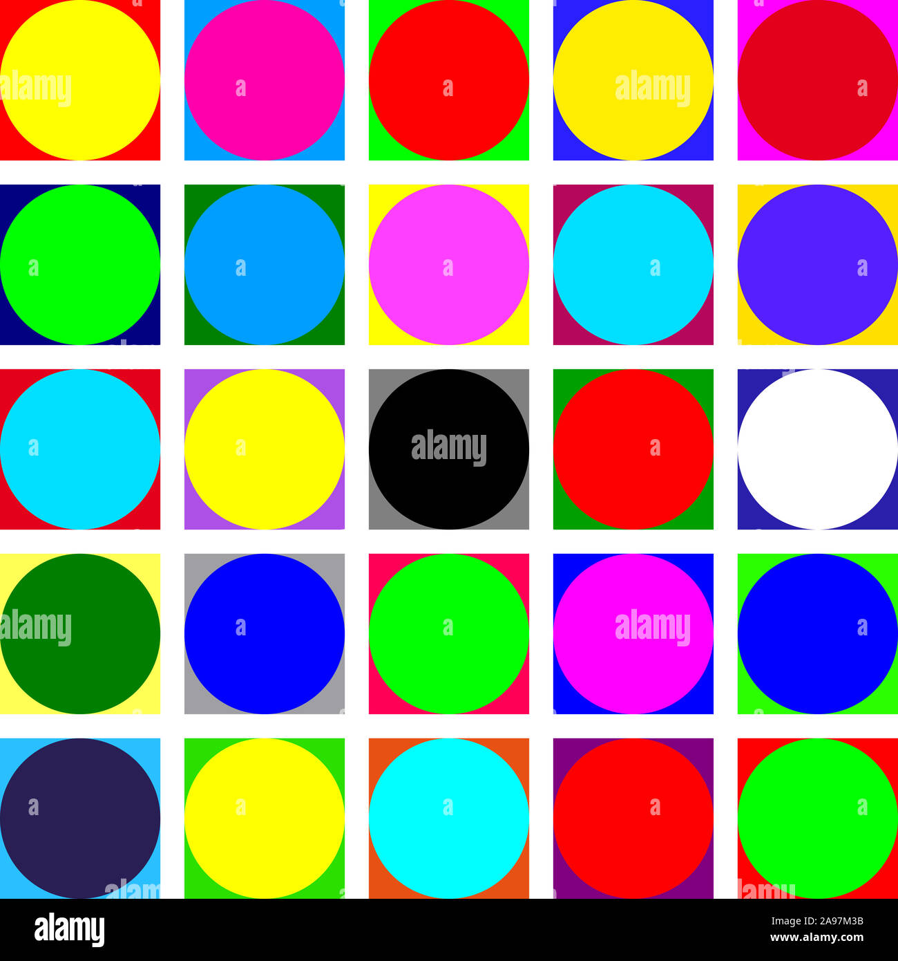 Colored collage circles frame grid on white background Stock Photo - Alamy