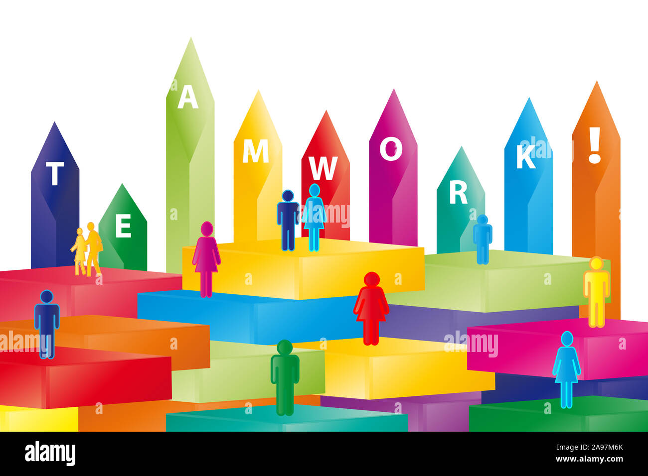 Teamwork concept on white background Stock Photo - Alamy