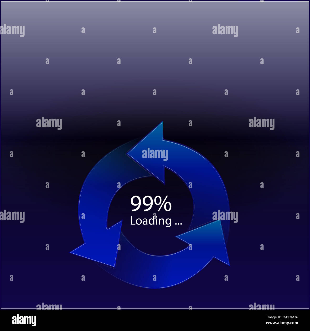 Loading 99% symbol concept on white background Stock Photo - Alamy