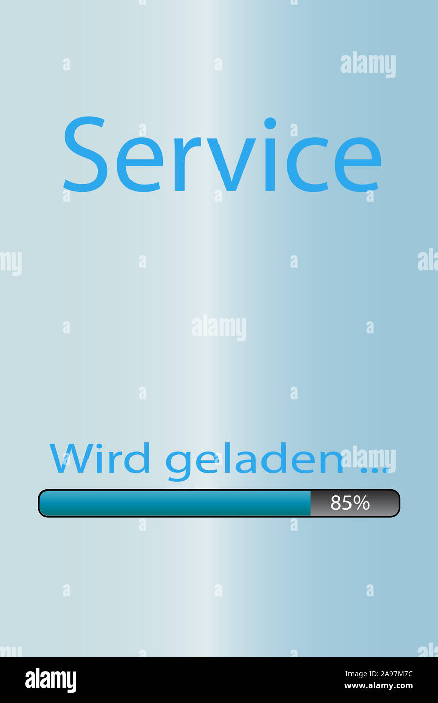 Service Is loaded symbol concept on white background Stock Photo - Alamy