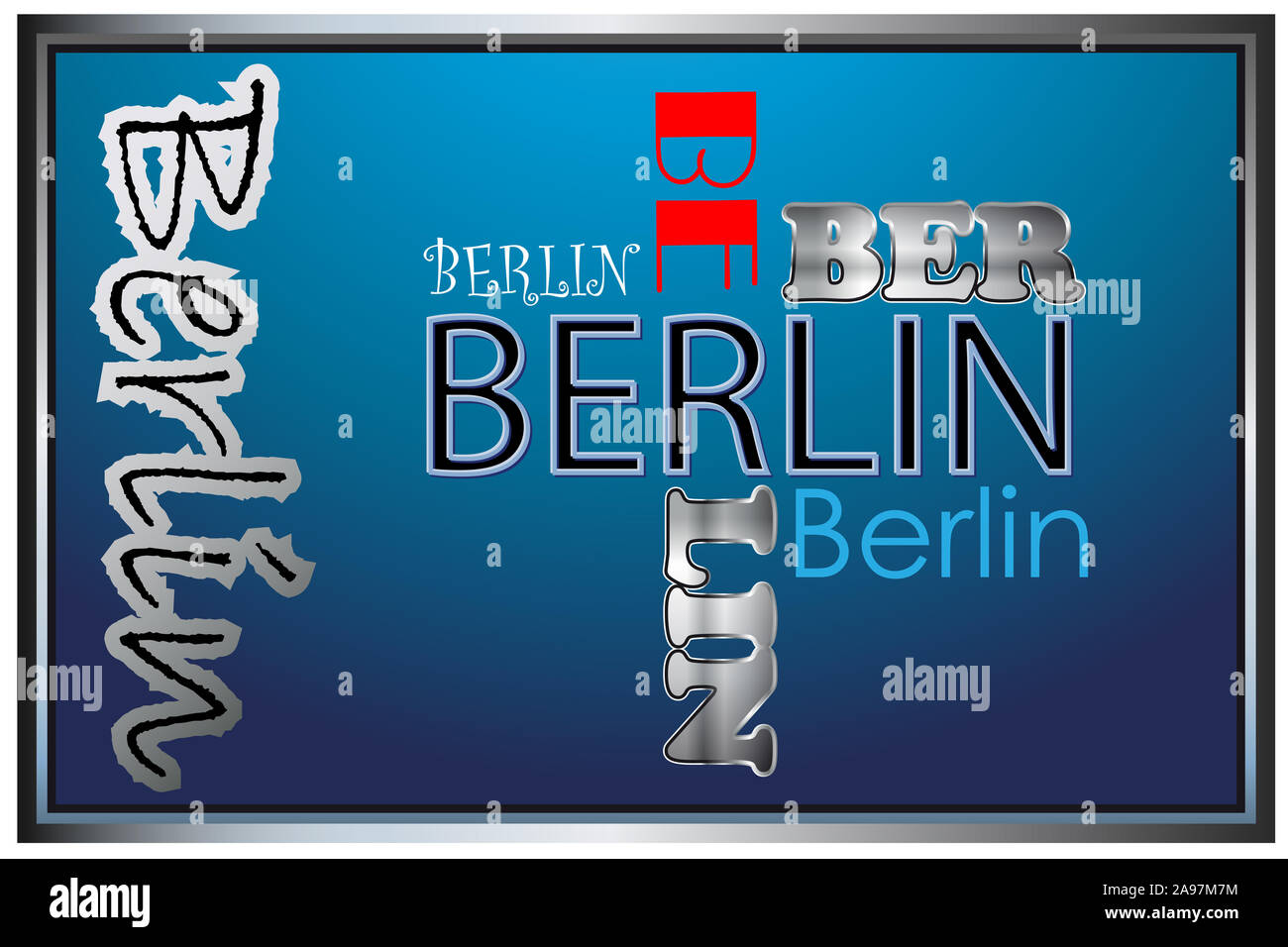 City sign Berlin on white background Stock Photo - Alamy