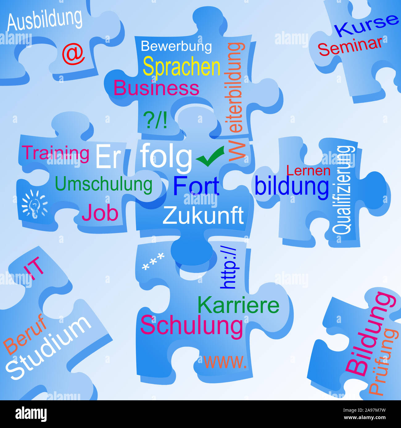 Puzzle german training on white background Stock Photo - Alamy