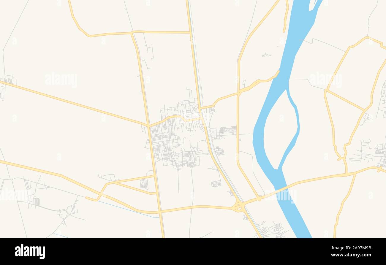 Printable street map of Mallawi, Egypt. Map template for business use ...