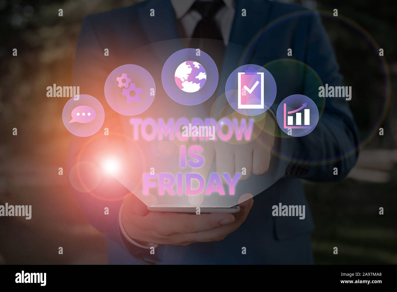 Conceptual hand writing showing Tomorrow Is Friday. Concept meaning ...