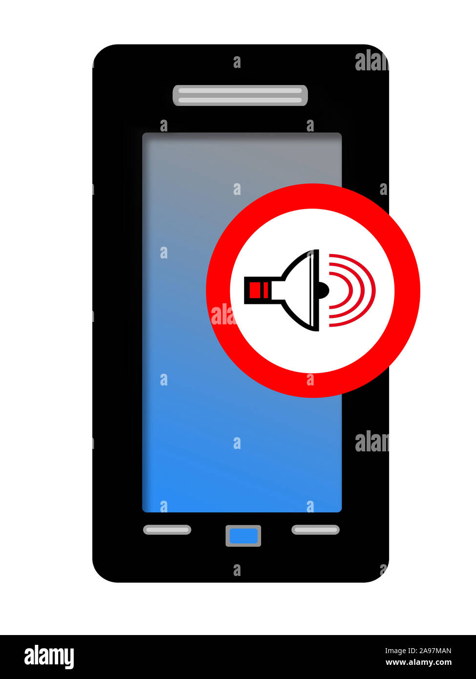 Volume mobile phone on white background Stock Photo - Alamy