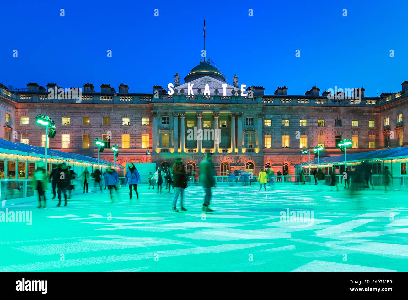 Open the ice skating rink at somerset house hi-res stock photography ...