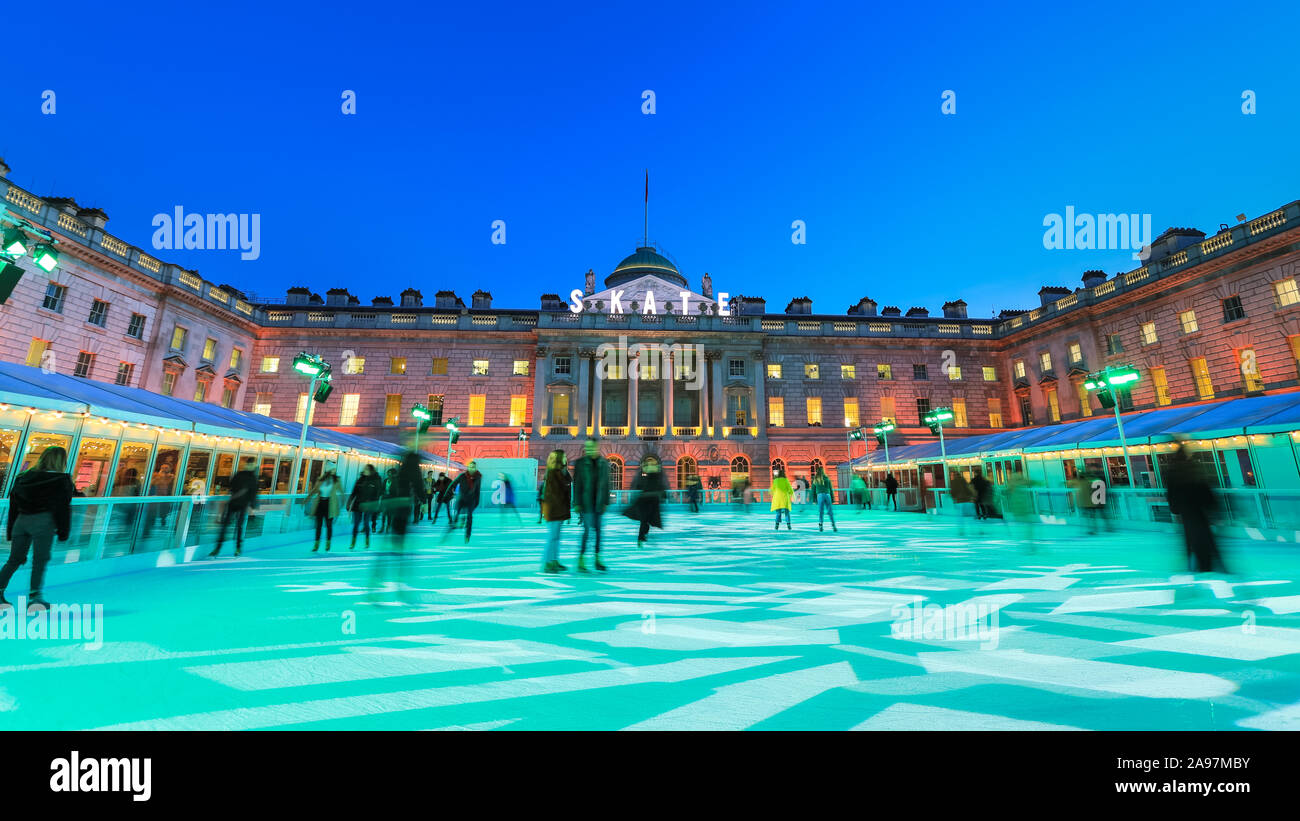 Ice rink in somerset house hi-res stock photography and images - Alamy