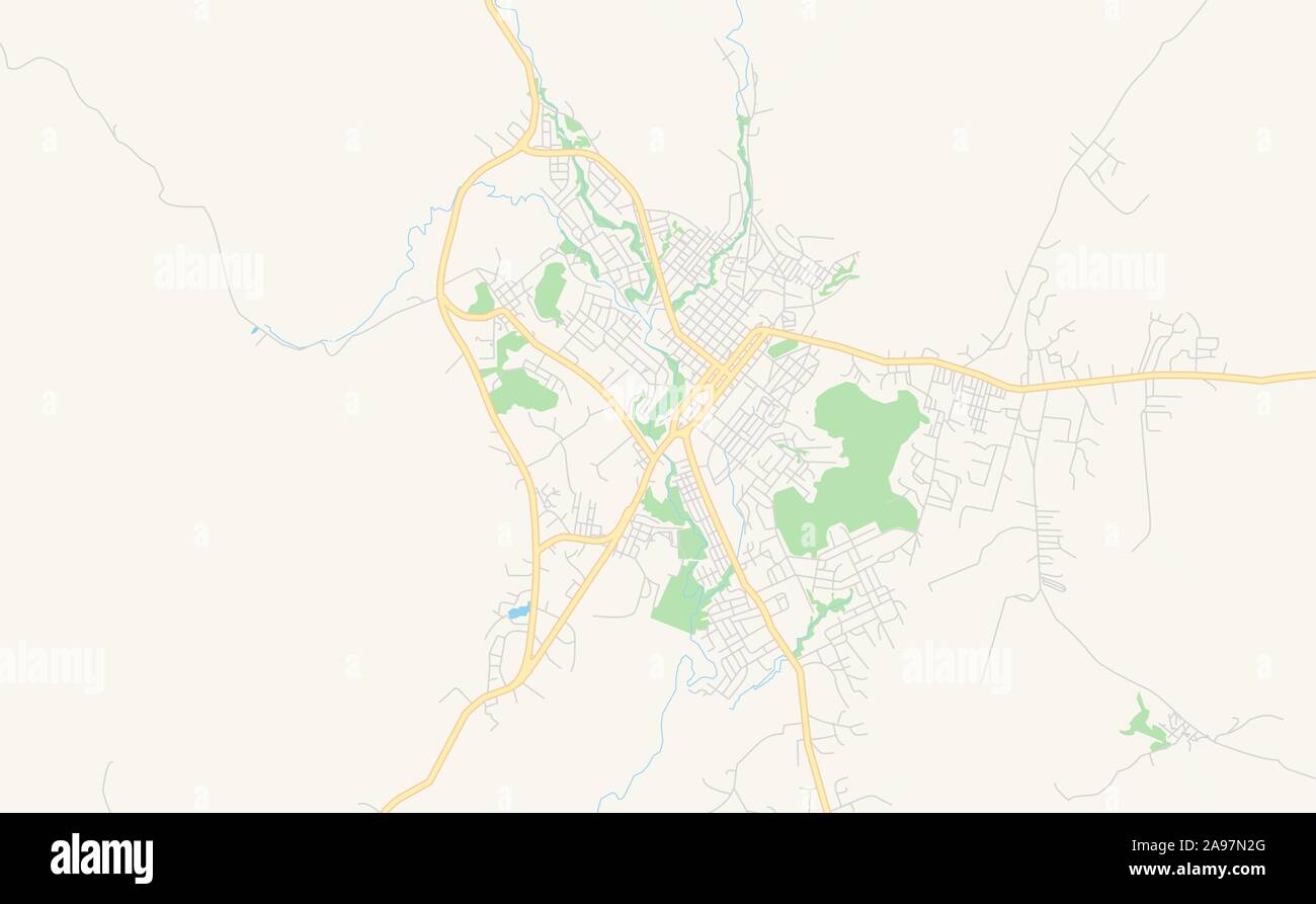 Printable street map of Man, Ivory Coast. Map template for business use ...