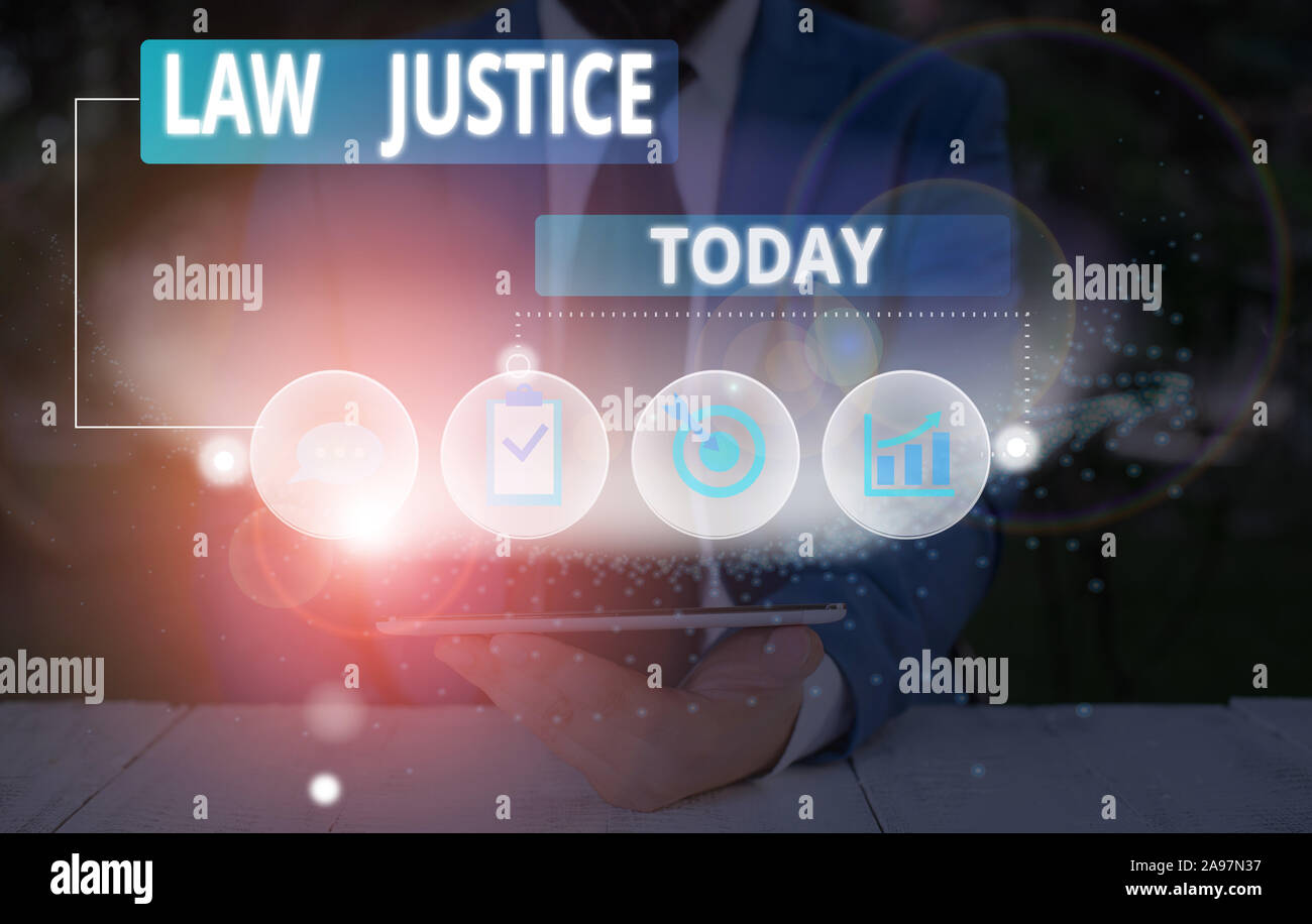 Handwriting text writing Law Justice. Conceptual photo a scheme or ...