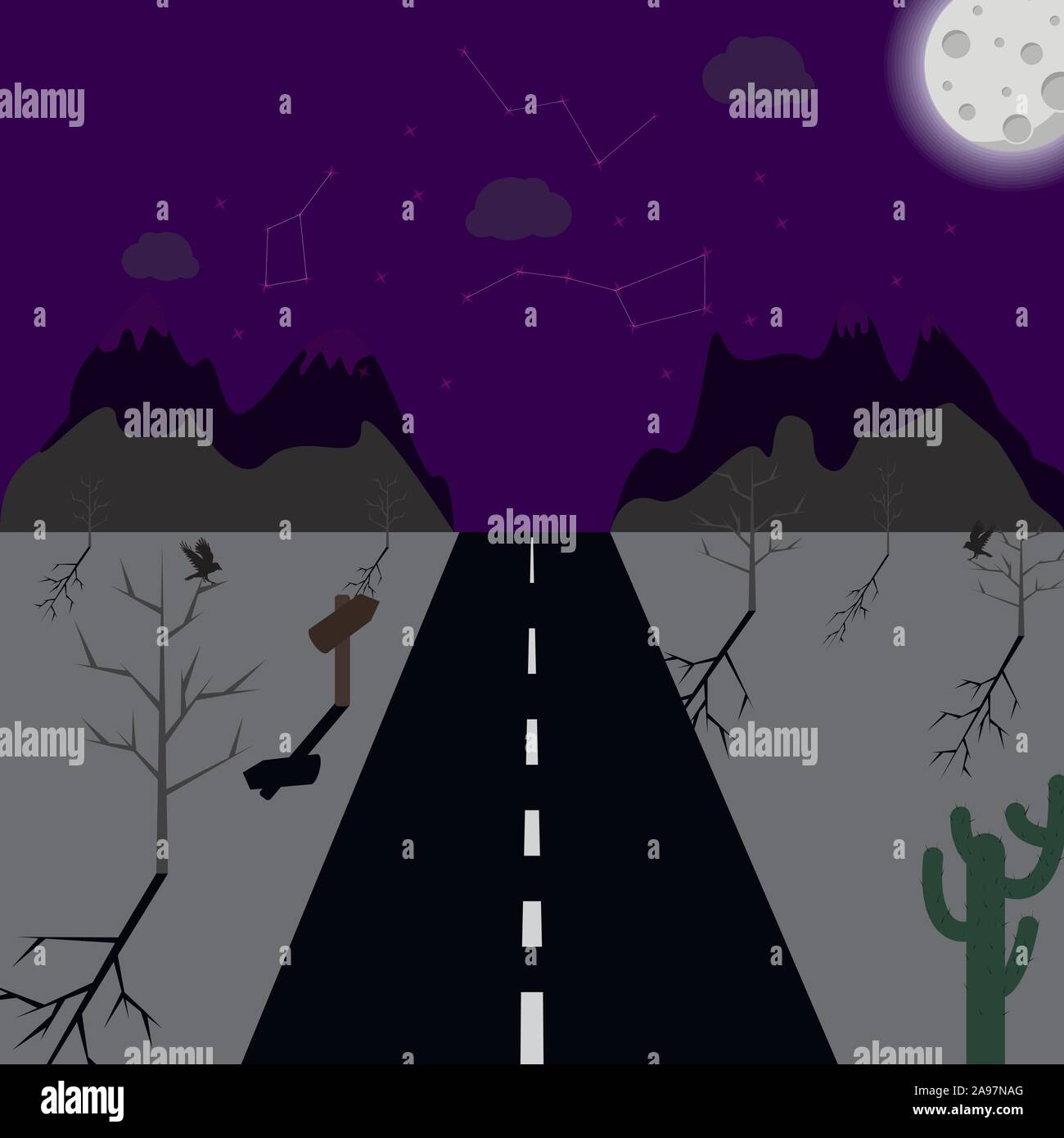 Travel wanderlust colorful cartoon landscape background, with ...