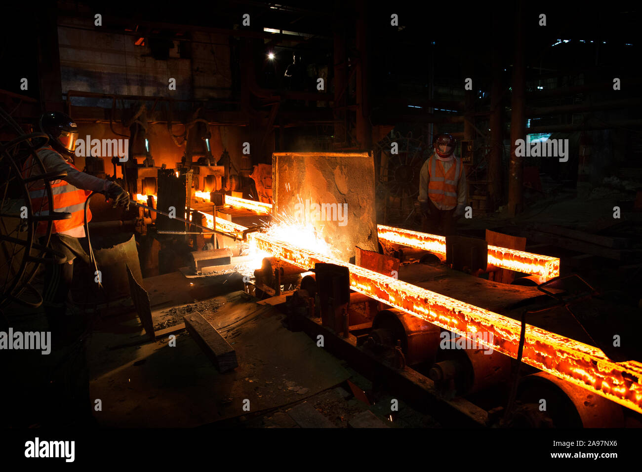 Workers are working inside a Steel Mill, Demra, Dhaka, Bangladesh Stock ...