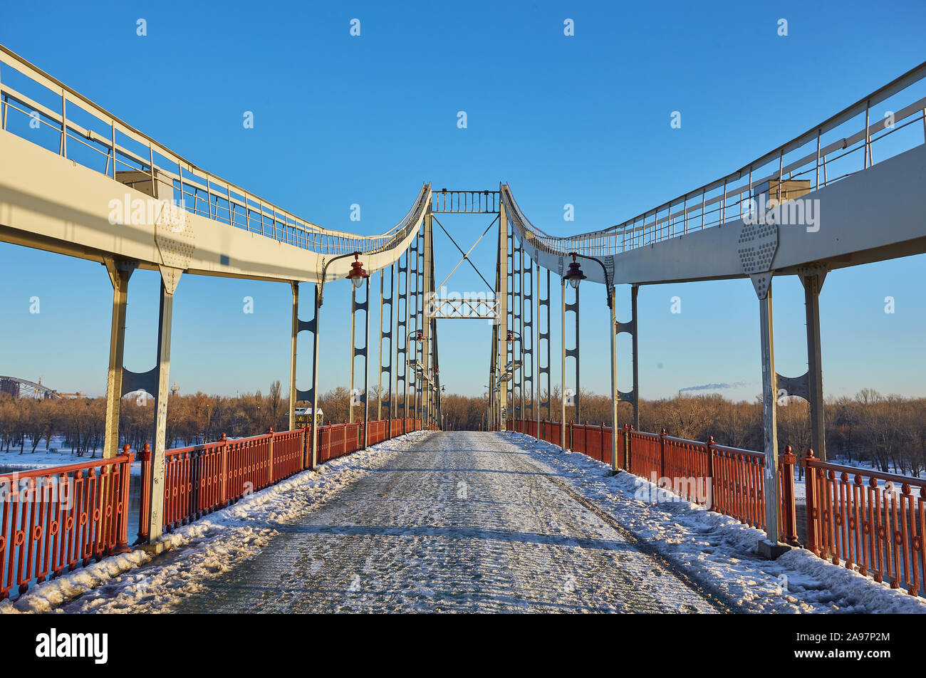 Front view of a bridge at sunset Stock Photo - Alamy