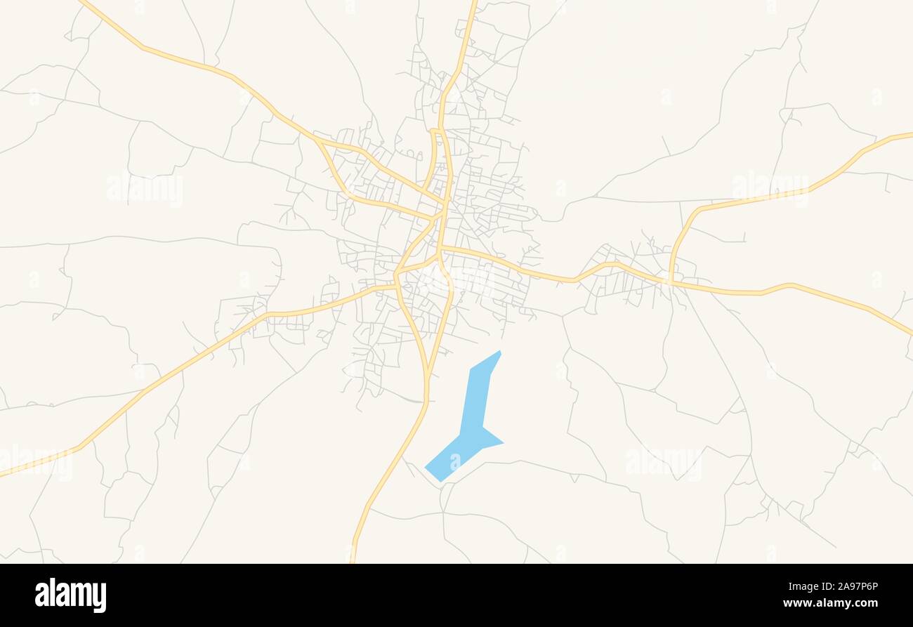 Printable street map of Igboho, Nigeria. Map template for business use ...