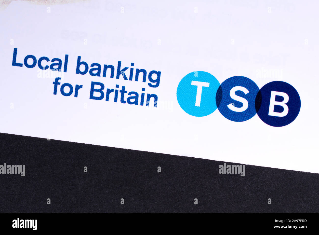 London, UK - March 7th 2019: The logo for TSB bank pictured on the ...