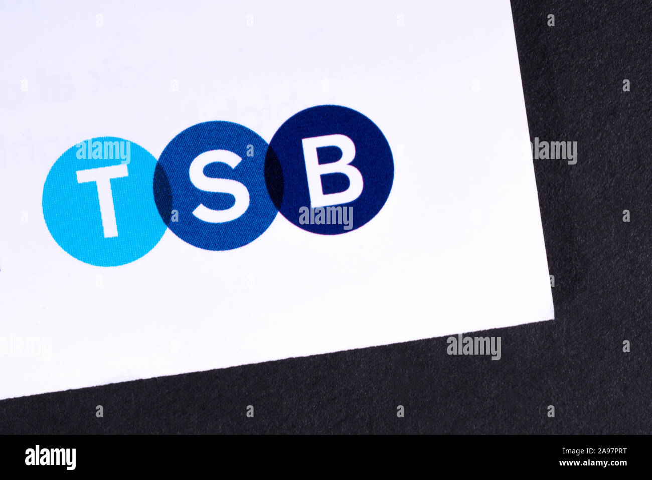 London, UK - March 7th 2019: The logo for TSB bank pictured on the ...