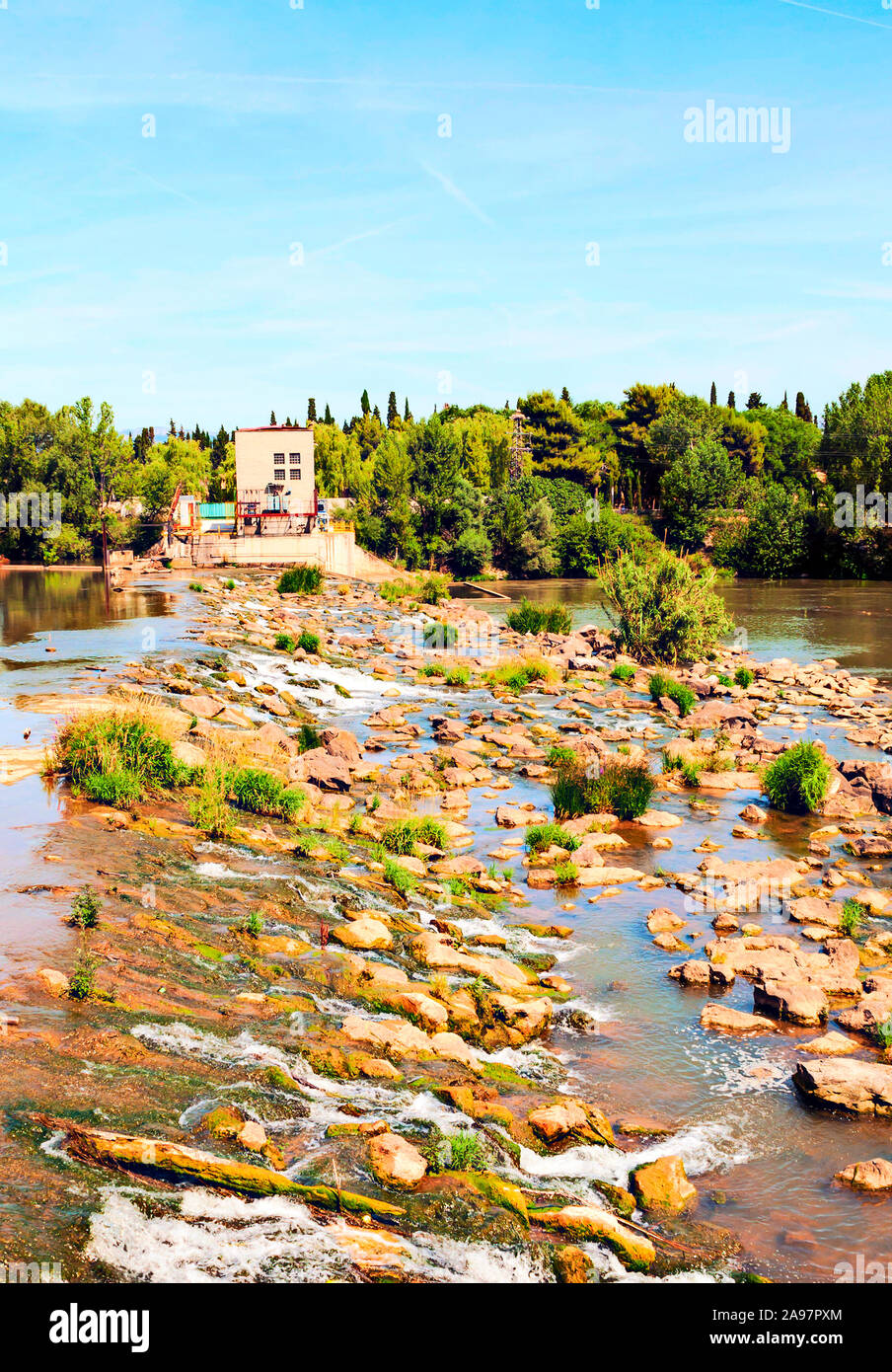 Dam at ebro river logrono hi-res stock photography and images - Alamy