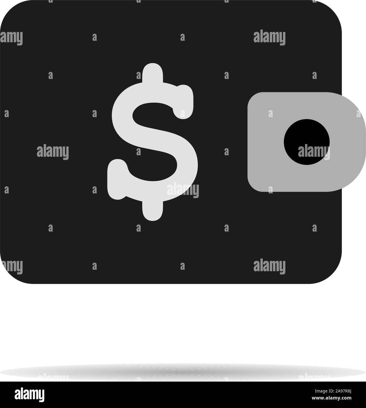 Wallet with money and cash sign dollar symbol. Simply graphic vector ...