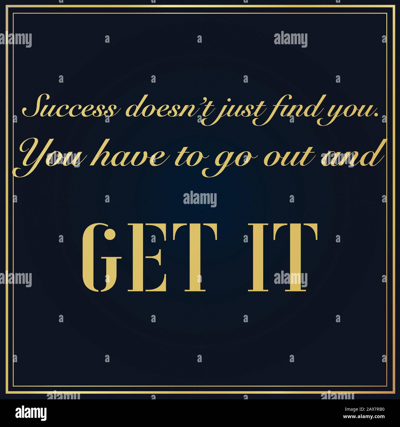 Inspirational Typographic lettering Quote with golden frame ...