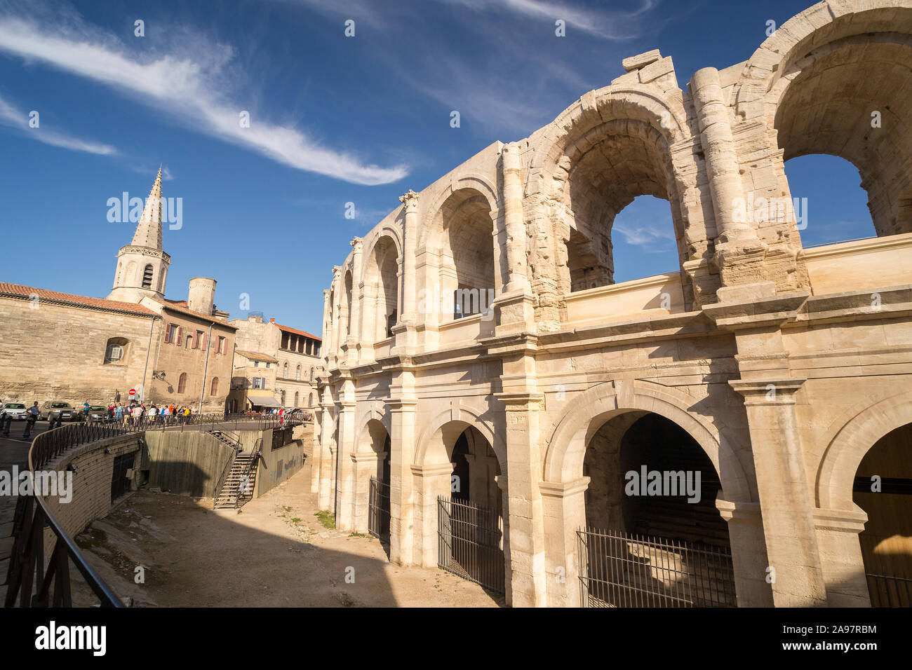 Roman ruins in the centre of Arles, Provence, South of France Stock ...