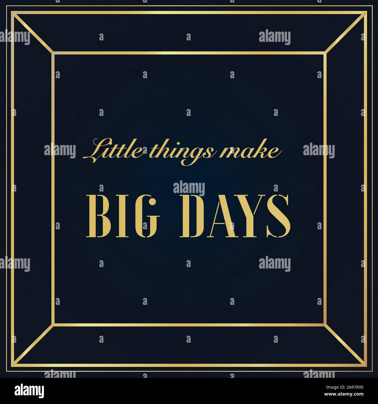 Inspirational Typographic lettering Quote with golden frame ...