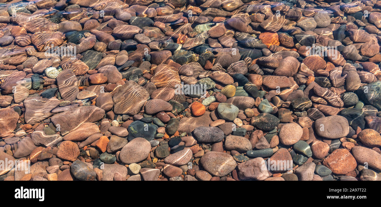 Beach rocks, mouth of the Beaver River, Beaver Bay, MN, USA, by ...