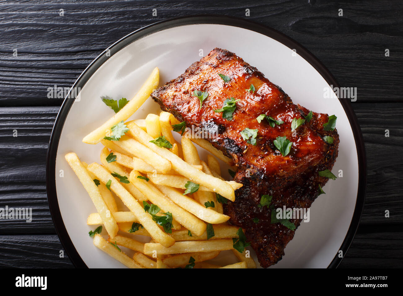 Bbq, ribs, black and white hi-res stock photography and images - Alamy